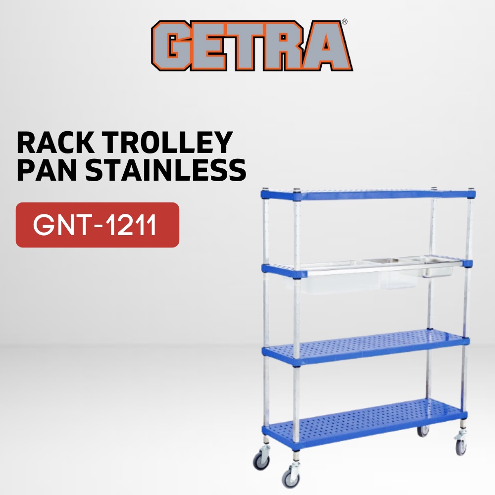 Jual S/S GN RACK TROLLEY GETRA GNT-1211 TROLLEY HOTEL RESTORAN 4 RAK ...