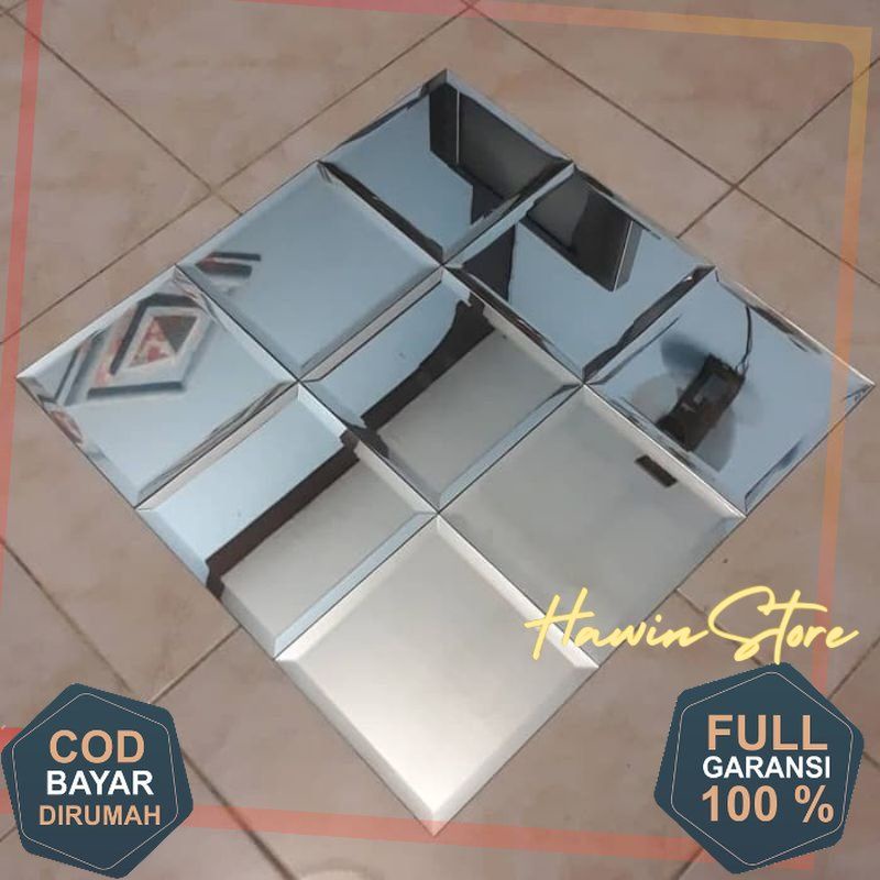 Jual Kaca cermin Bevel ukuran 25 x 25 tebal 5mm bevel 1cm - Cermin ...