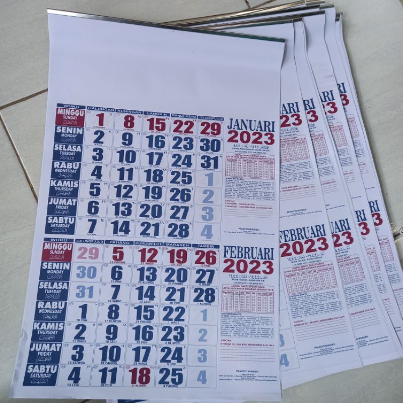 Jual kalender dinding 2023 // kalender polos 2023 // kalender 6 lembar ...