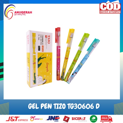 Jual BOLPOIN GEL PEN TIZO TG-30606D HITAM (LSN) | Shopee Indonesia