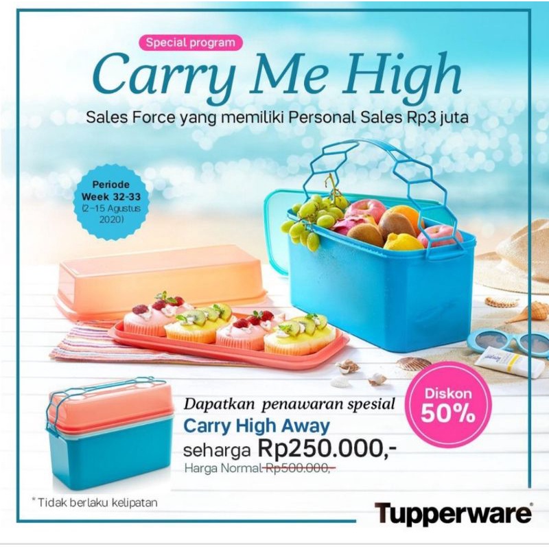 Jual rantang sysun carry high away original tupperware/kotak bulat ...