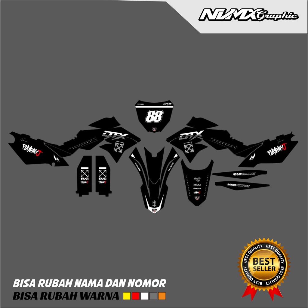 Jual dekal stiker motor kawasaki klx bf HITAM- decal sticker motor ...