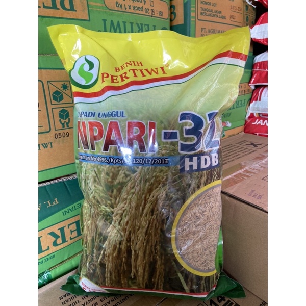 Jual bibit padi premium inpari 32 hdb kemasan 5kg benih padi pertiwi kemasan premium 5kg ...