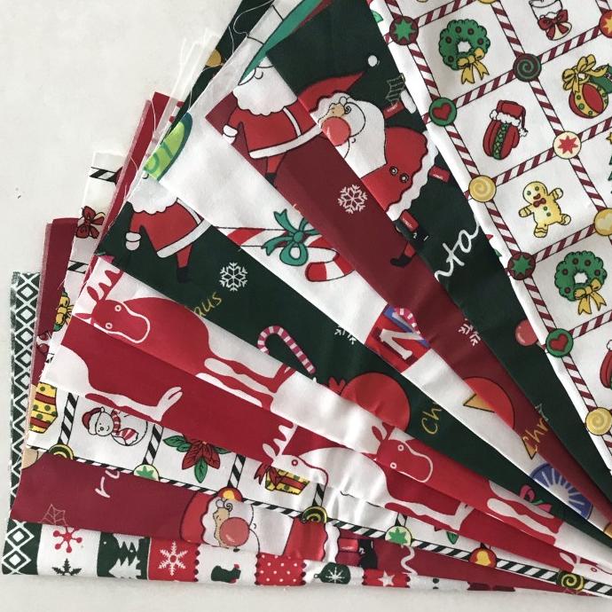 Jual Kain katun perca motif natal 10 lembar 25cm x 25cm | Shopee Indonesia