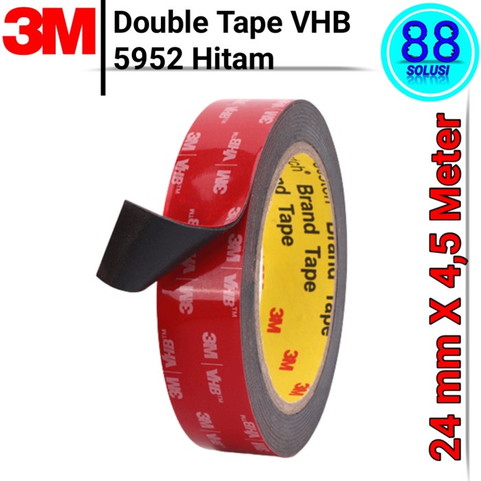 Jual Double Tape Double Tape Vhb 3M 5952 Original Dobel Tip Hitam Super Kuat 24Mm | Shopee Indonesia