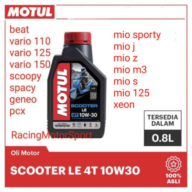 Jual OLI MOTUL MATIC 800ML-10W30 UNTUK SEMUA MOTOR MATIC | Shopee Indonesia