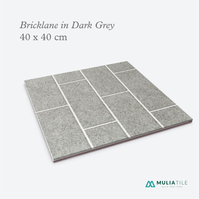 Jual KERAMIK 40X40 BRICKLANE DARK GREY MATT - MULIA TILE | Shopee Indonesia