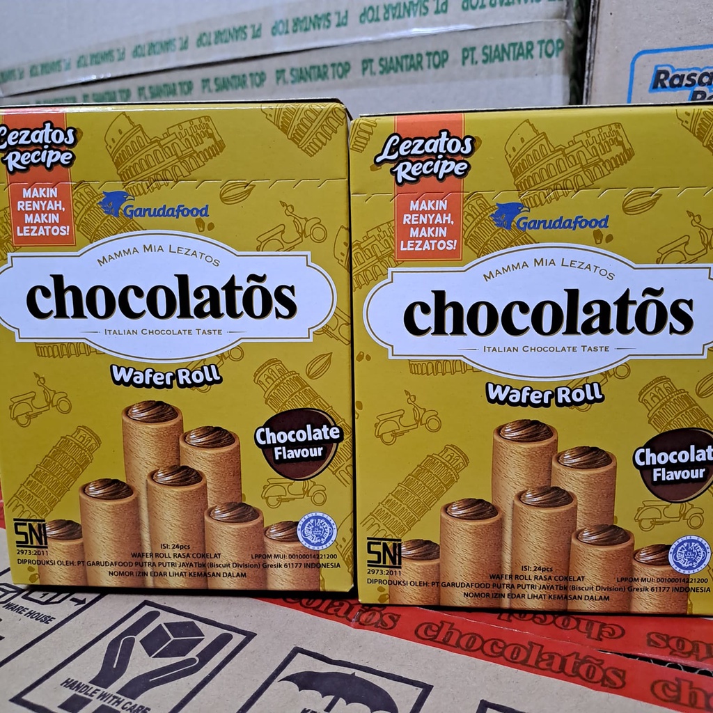 Jual CHOCOLATOS BOX WAFER ROLL ISI 24 PCS | Shopee Indonesia