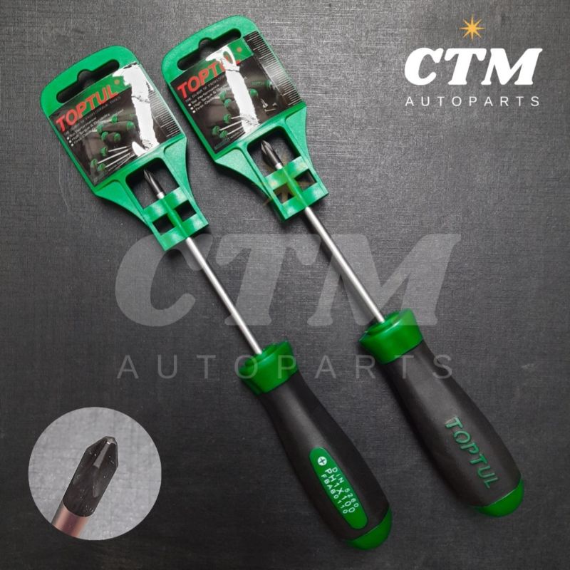 Jual TOPTUL Philips Anti Slip Screwdriver PH1 x 100 Obeng Plus ...