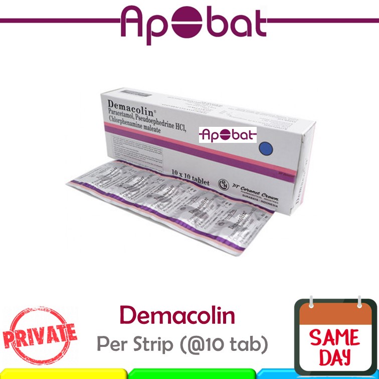 Jual -ApObat- Demacolin STRIP Tablet Isi 10 tablet Obat Batuk Pilek Flu ...