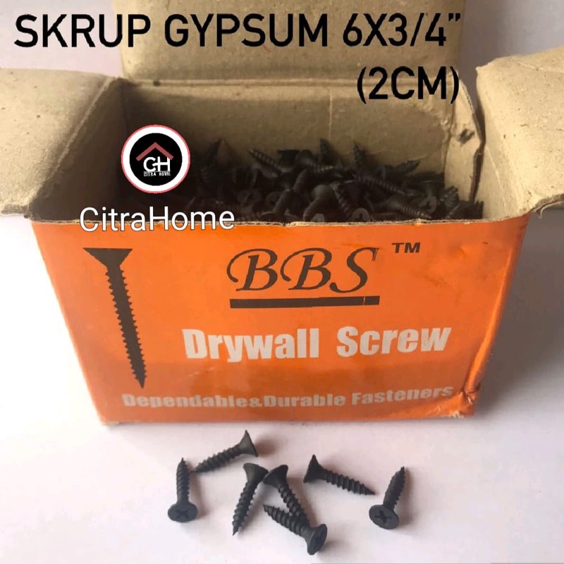 Jual Skrup Gypsum BBS /SBS (Drywall Screws) tersedia 5 ukuran | Shopee Indonesia