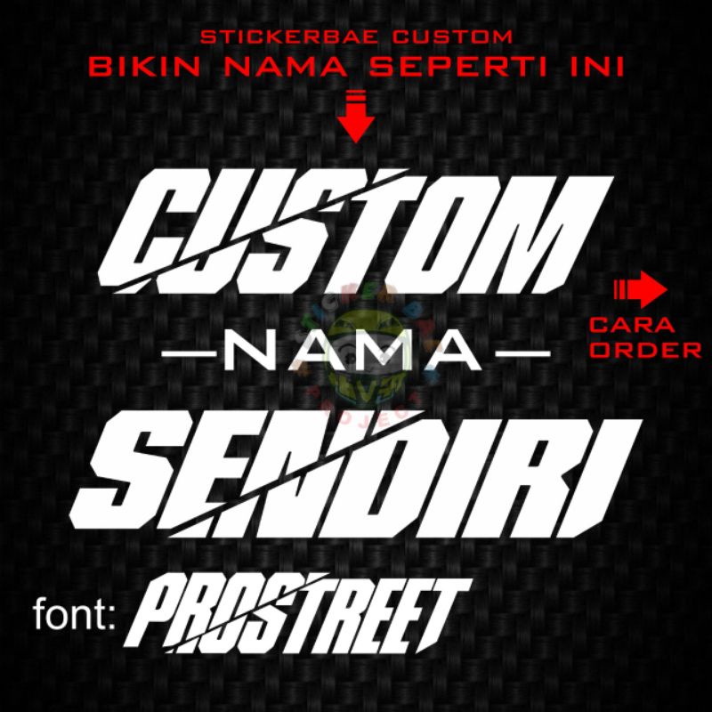 Jual Stiker custom nama buat motor dan helm kastemsticker suka suka ...