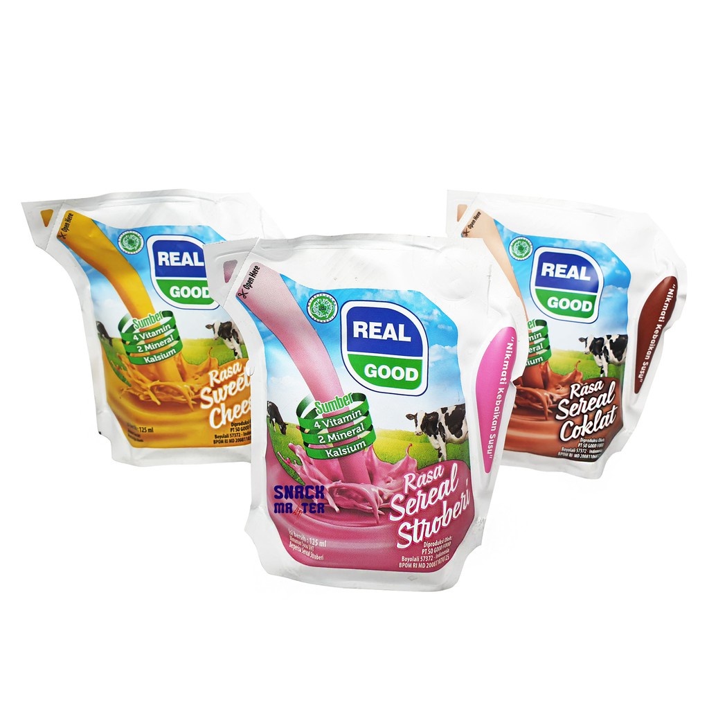 Jual SUSU REAL GOOD BANTAL POUCH 125ml / 1 DUS ISI 40Pcs | Shopee Indonesia