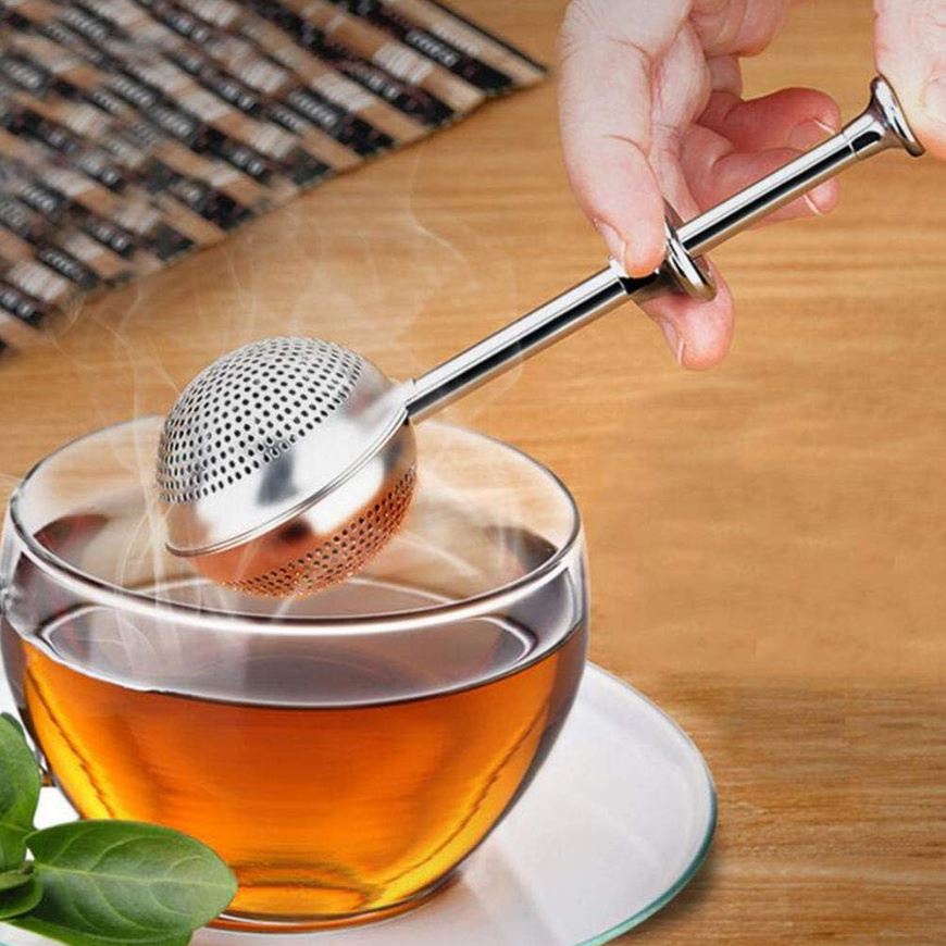 Jual Saringan Teh Stainless Steel Tea Strainer Syringe Filter Air Teh Reuse Peralatan Dapur ...