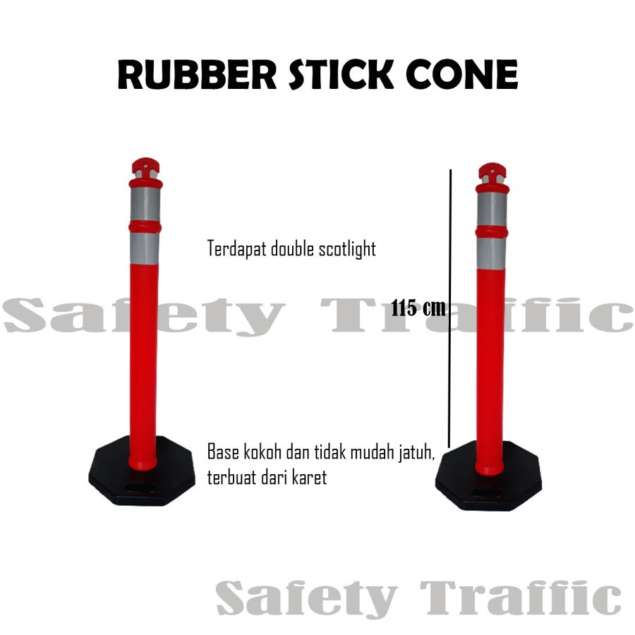 Jual Stick Cone 115 cm / Stick Cone Rubber Base Hitam | Shopee Indonesia