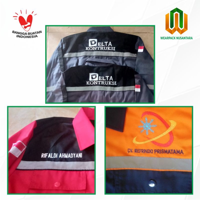 Jual WEARPACK SAFETY BORDIR CUSTOM LOGO DAN NAMA PERUSAHAAN | Shopee ...