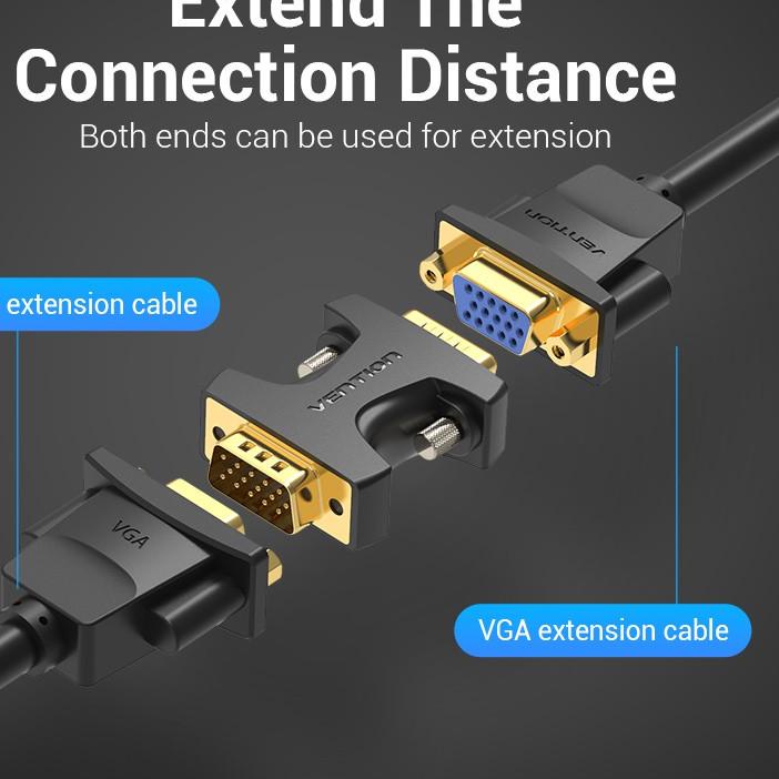 Jual Vention Gender VGA Male Female Adapter Coupler 15pin | Shopee ...