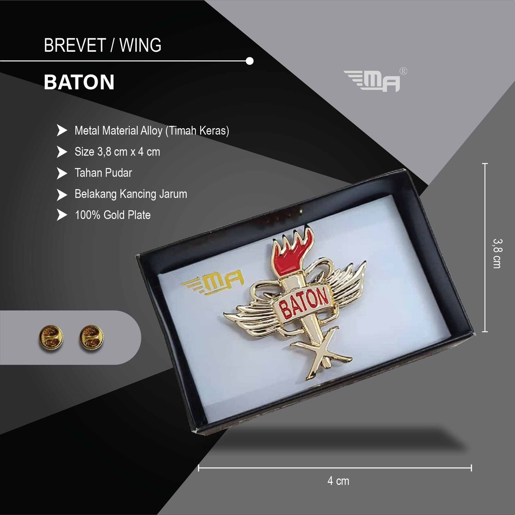 Jual WING BATON PDH BRIVET BREVET PIN BATON | Shopee Indonesia