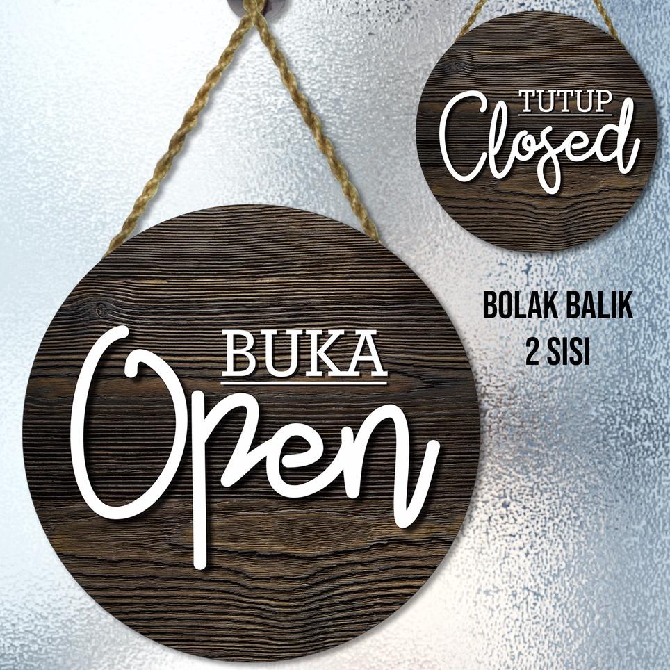 Jual Paling Laris Open closed sign, papan gantungan buka tutup toko ...