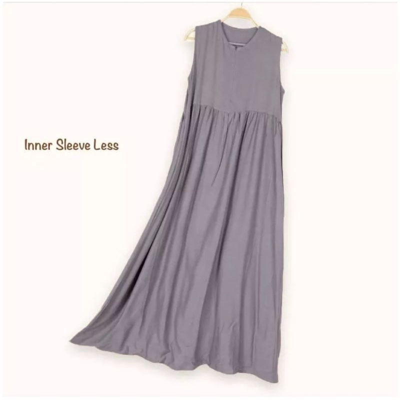 Jual [ Cod Inner Gamis ] Inner Basic Tanpa Lengan Resleting Depan ...
