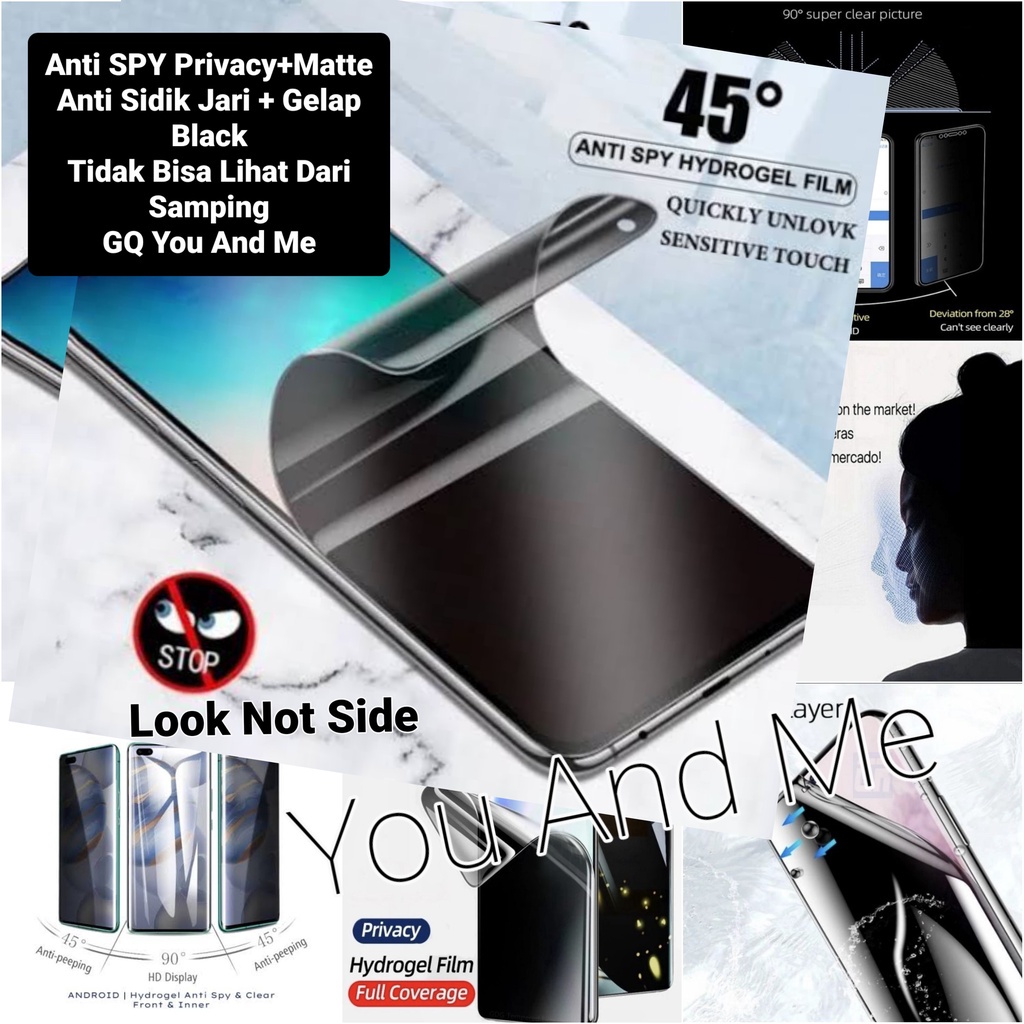 Jual (New Seller) Hydrogel Black Jelly ANTI SPY PRIVACY+MATTE OPPO F1 ...