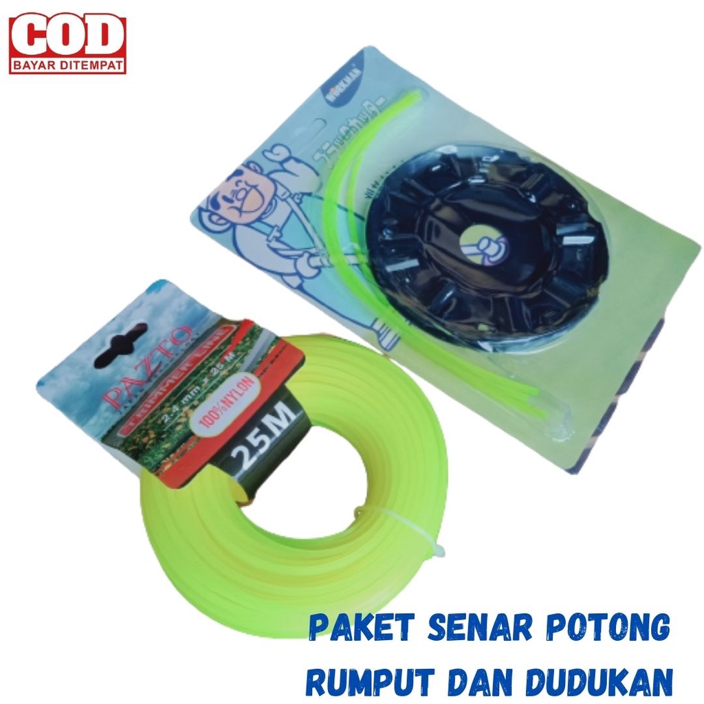 Jual 1 Set Tali Senar Babat Rumput Mesin Potong Rumput + Mata Pisau ...