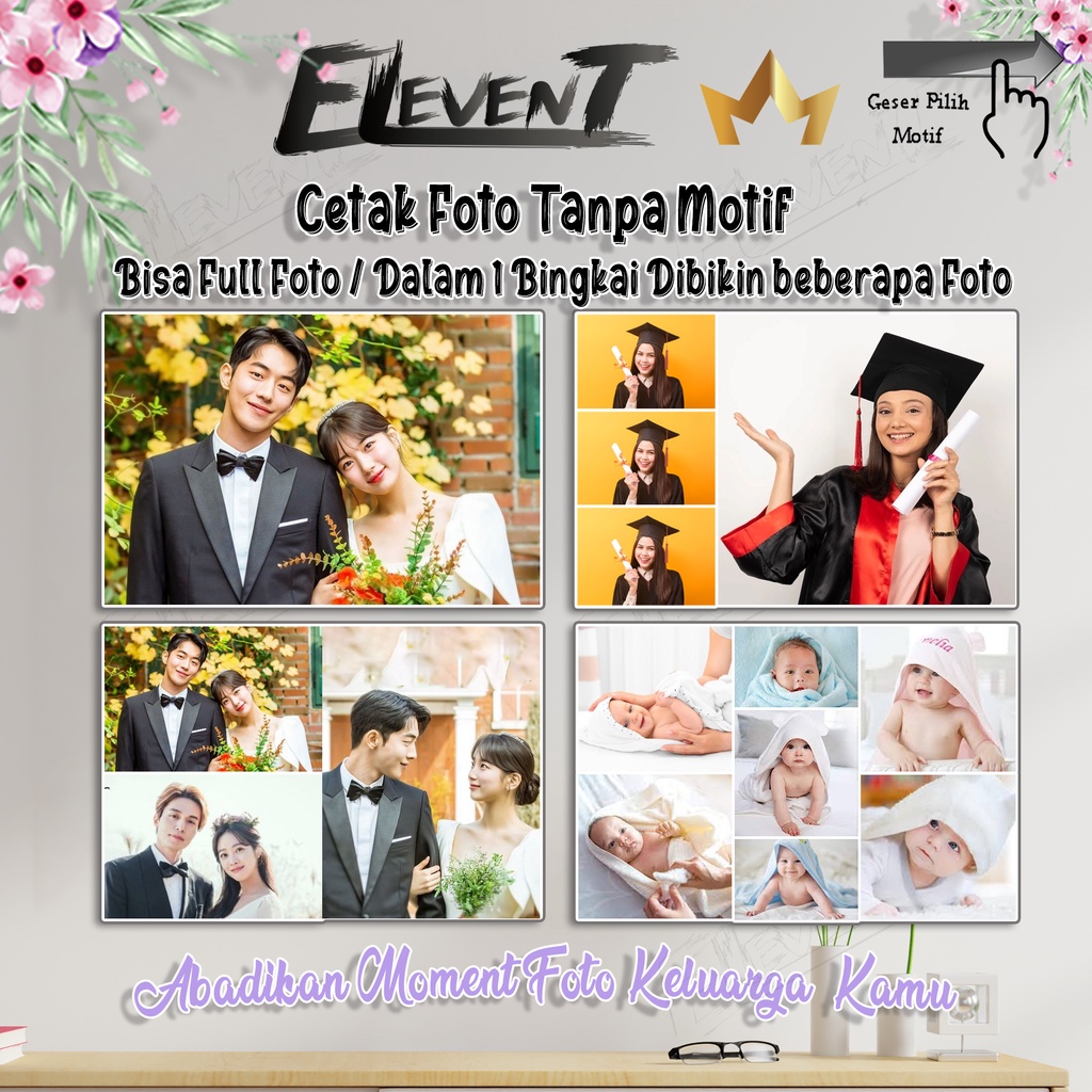 Jual Cetak Papan MDF / Bingkai Foto Kaca Tanpa Desain/Setting Pajangan ...