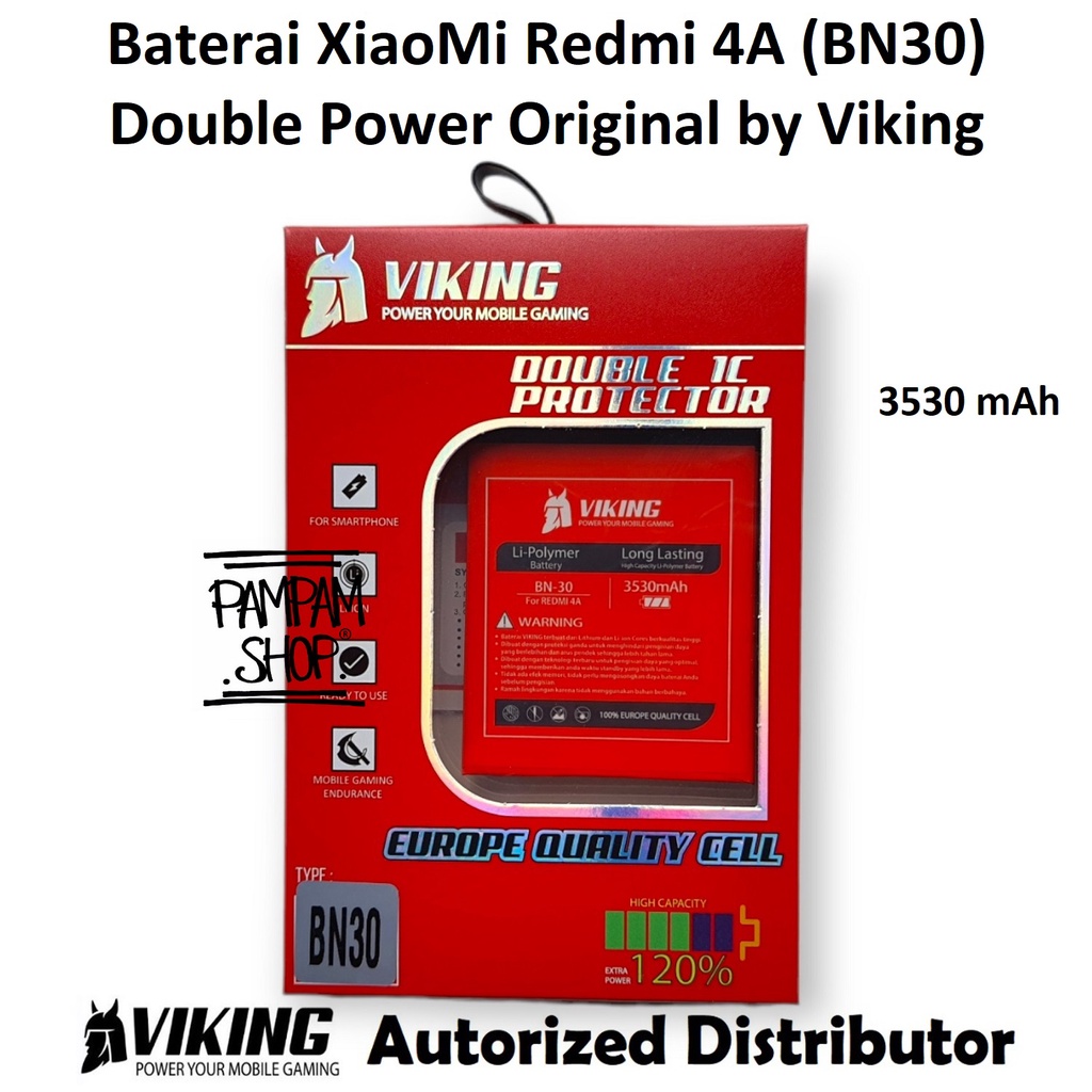 Jual Baterai VIKING Double Power Original XiaoMi BN30 Redmi 4A Batre ...