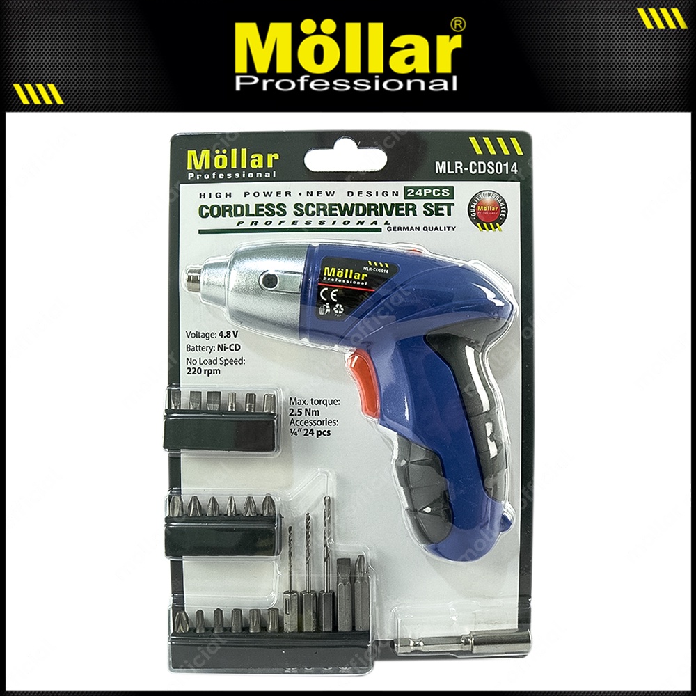 Jual MOLLAR 4.8V Cordless Screwdriver Drill Mesin Bor Baterai Obeng ...