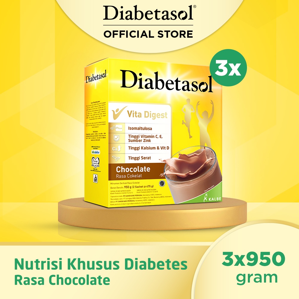 Jual Diabetasol Jumbo Chocolate 950g - 3 Pcs | Shopee Indonesia