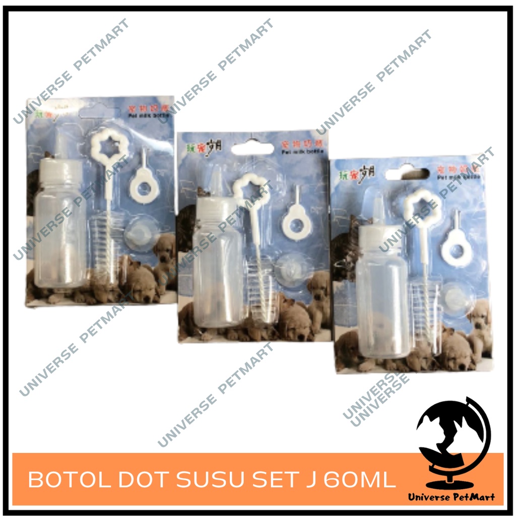 Jual Botol Dot Susu Kucing & Anjing / Pet Nursey Kit Set J 60ML ...