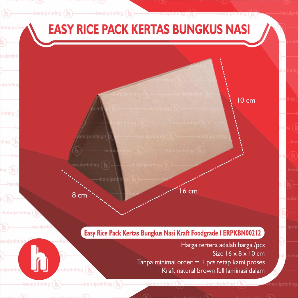 Jual Easy Rice Pack Kertas Bungkus Nasi Kraft Foodgrade I ERPKBN00212 ...