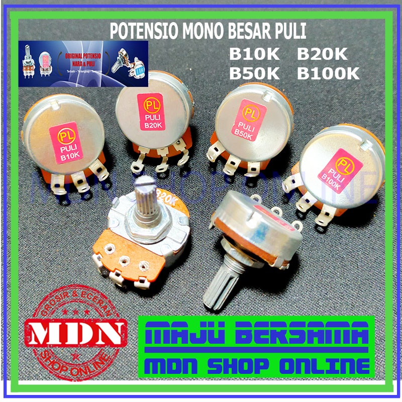 Jual Potensio 10K 20K 50K 100K Mono BESAR PULI | Shopee Indonesia