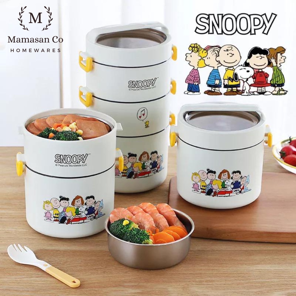 Jual Snoopy Stainless Steel Insulated Lunch Box | Rantang Makanan ...