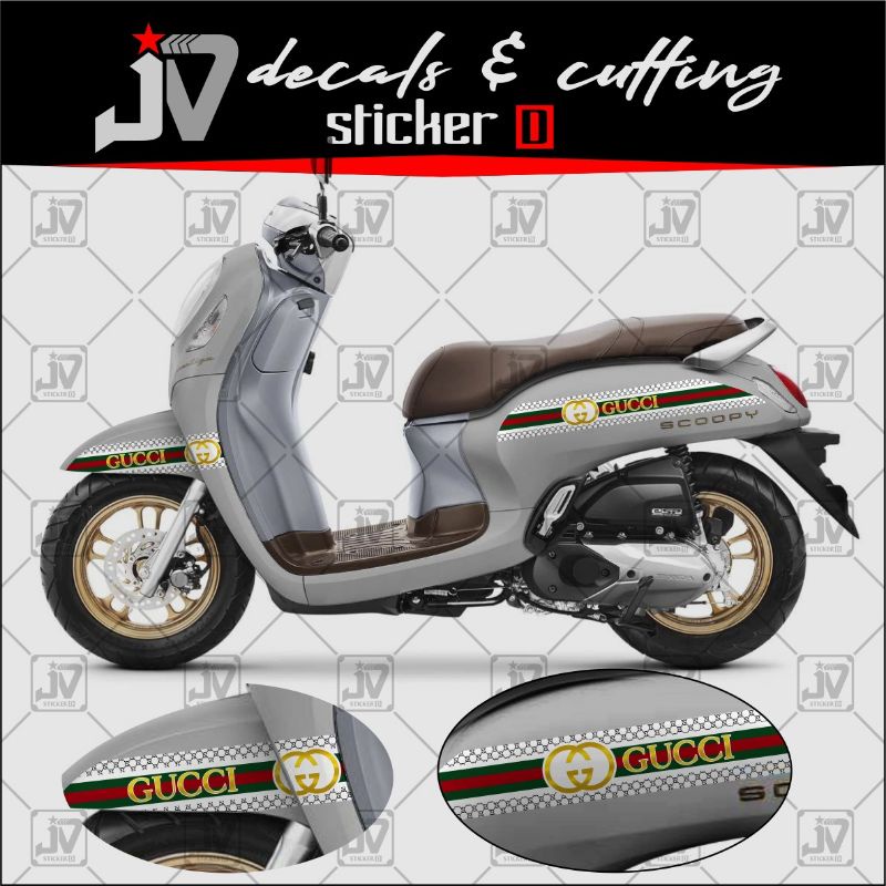 Jual sticker striping scoopy motif Gucci sticker printing | Shopee ...