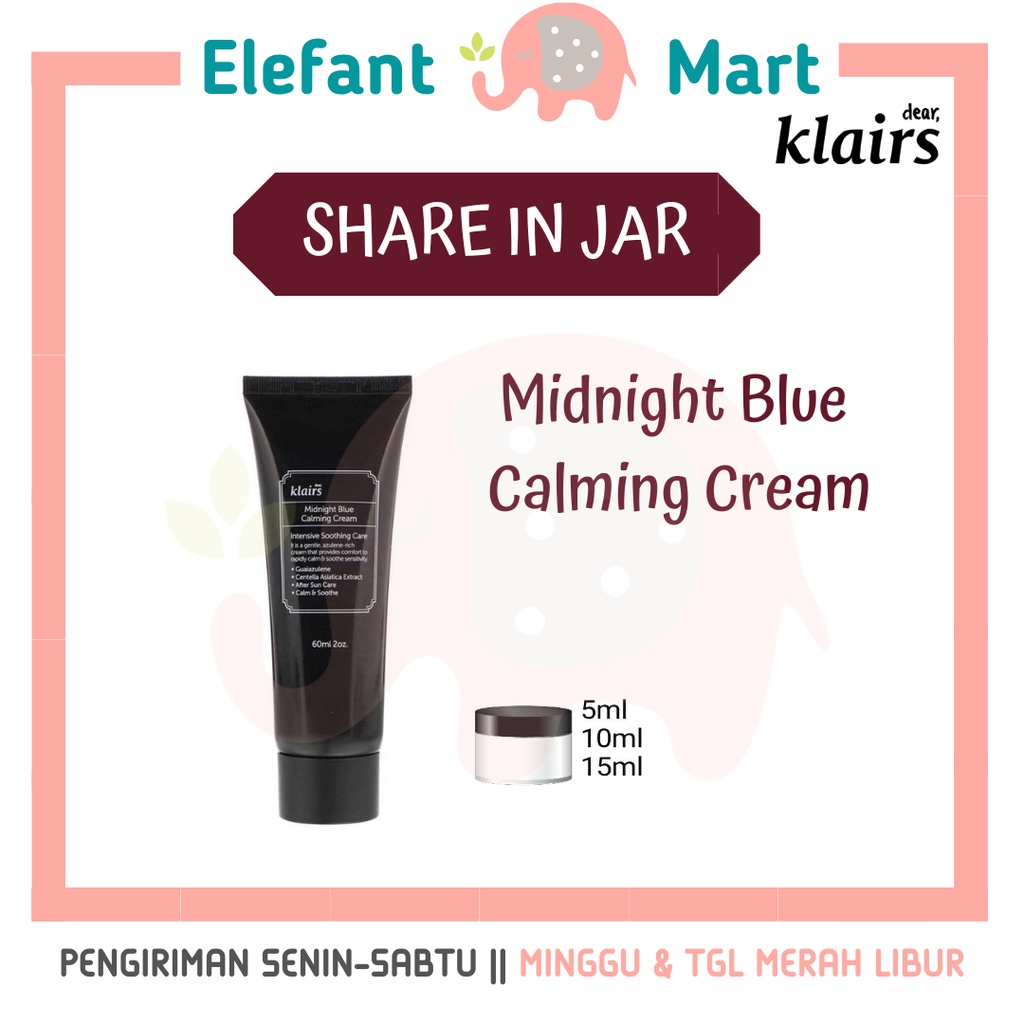 Jual ELEFANT MART - SHARE DEAR KLAIRS Midnight Blue Calming Cream ...
