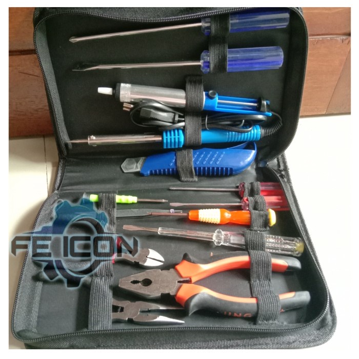 Jual Soldering Kit (Fe)Solder Listrik Set Lengkap 14 Pcs Tool Kit ...