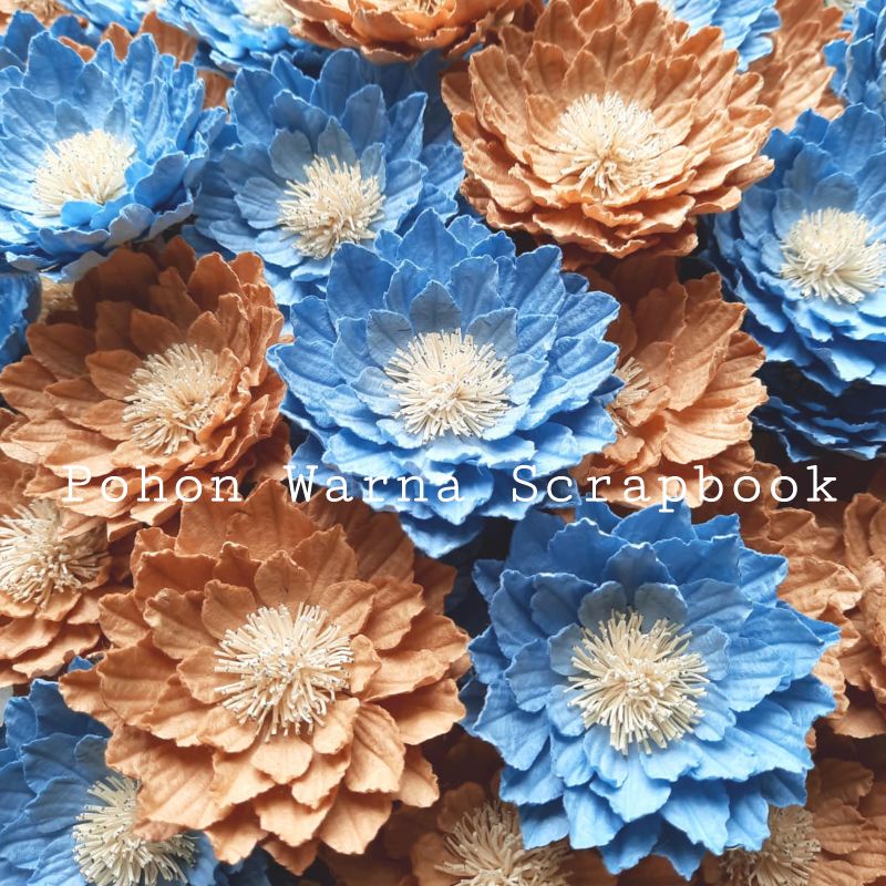 Jual Bunga Kertas Tattered Lotus 7CM Bunga Bahan Mahar Scrapbook ...