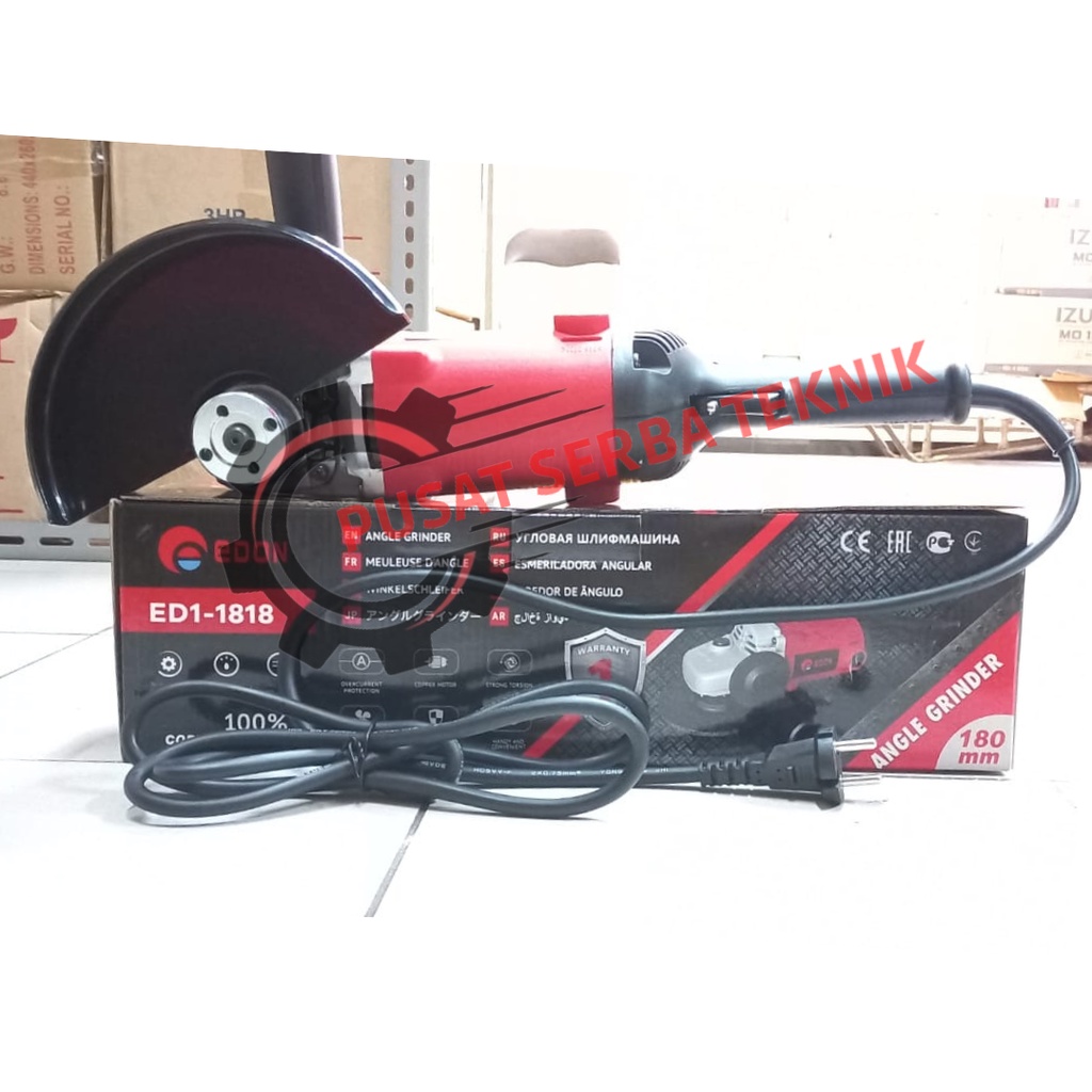 Jual Mesin Gerinda Tangan 7" EDON ED1-1818 Angle Grinder 7 Inch ...