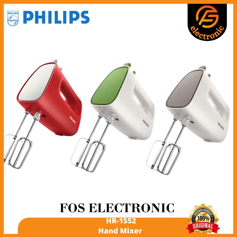 Jual Philips HR 1552 Hand Mixer - Merah (DIJAMIN 100% ORI) | Shopee ...