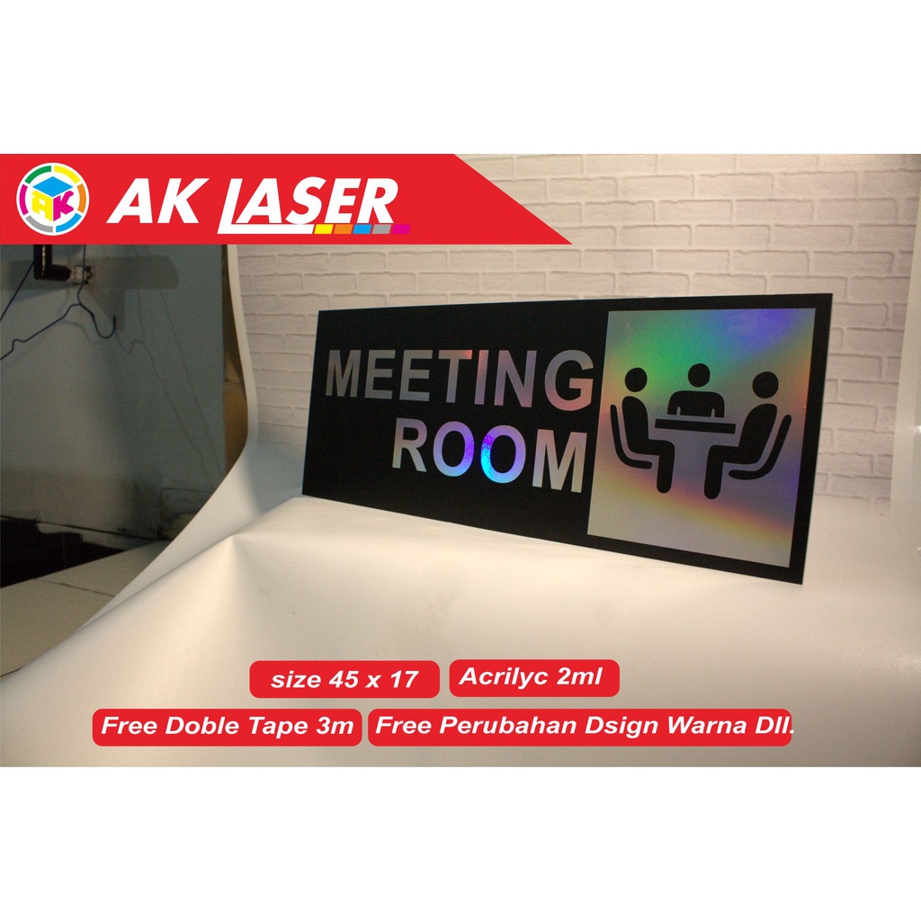 Jual Akrilik Sign Meeting Room Acrylic Signage Sticker Signboard ...