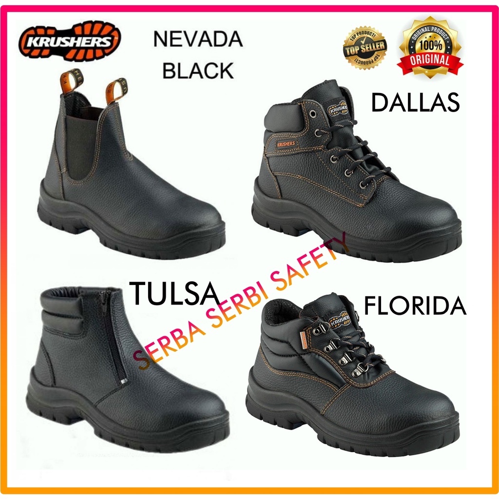 Jual SEPATU SAFETY KRUSHERS NEVADA BROWN DALLAS FLORIDA BLACK ORIGINAL ...