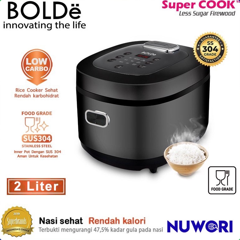 Jual Rice Cooker BOLDE Super Cook Less Sugar Firewood 2 Liter | Shopee ...