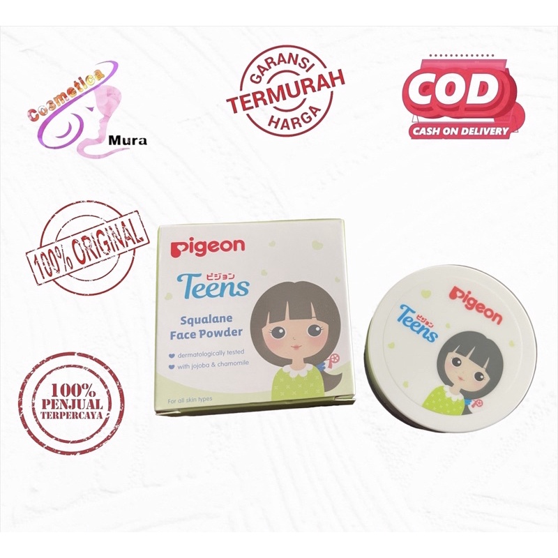 Jual ui,ex] PIGEON teens squalane face powder translucent ringan cerah ...