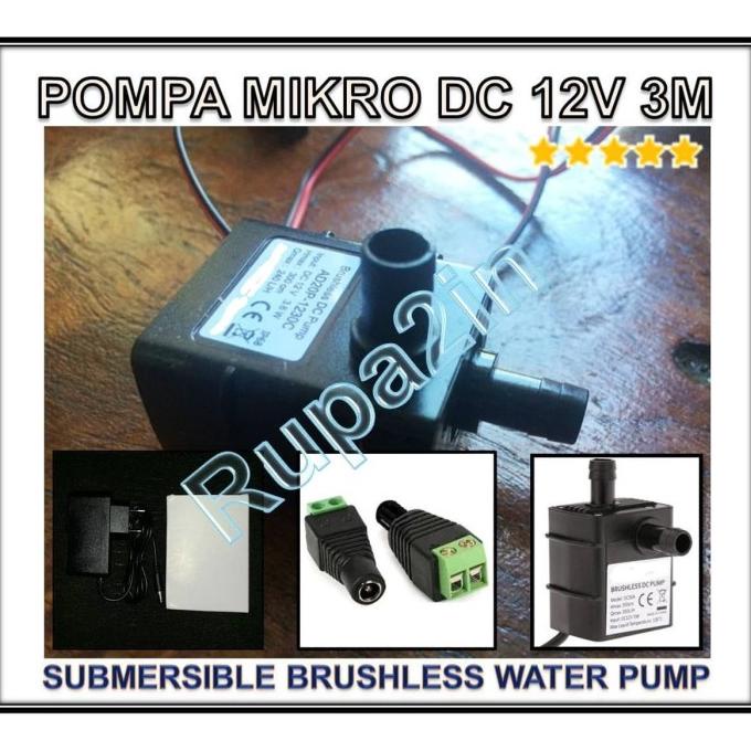 Jual Paket Pompa Air Mini Mikro Dc Submersible 12V Dc 3M Hidroponik ...