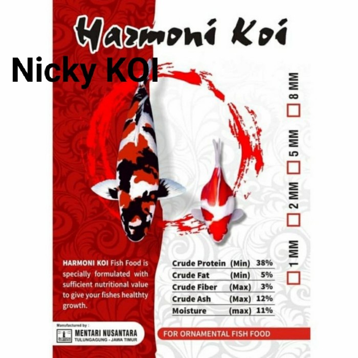 Jual Pakan Ikan Koi Harmoni Growth and Color 10kg Original packing ...