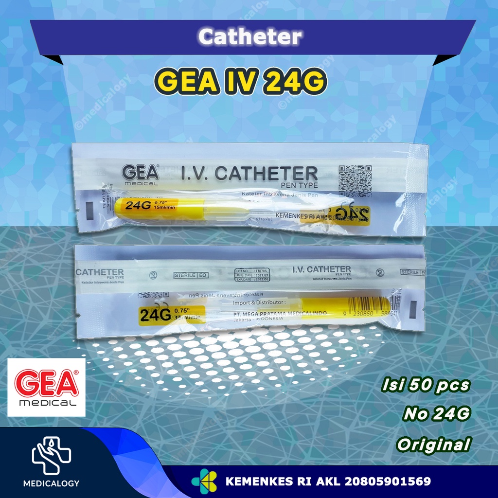 Jual Abbocath IV Catheter 24G GEA per Box isi 50 pcs | Shopee Indonesia