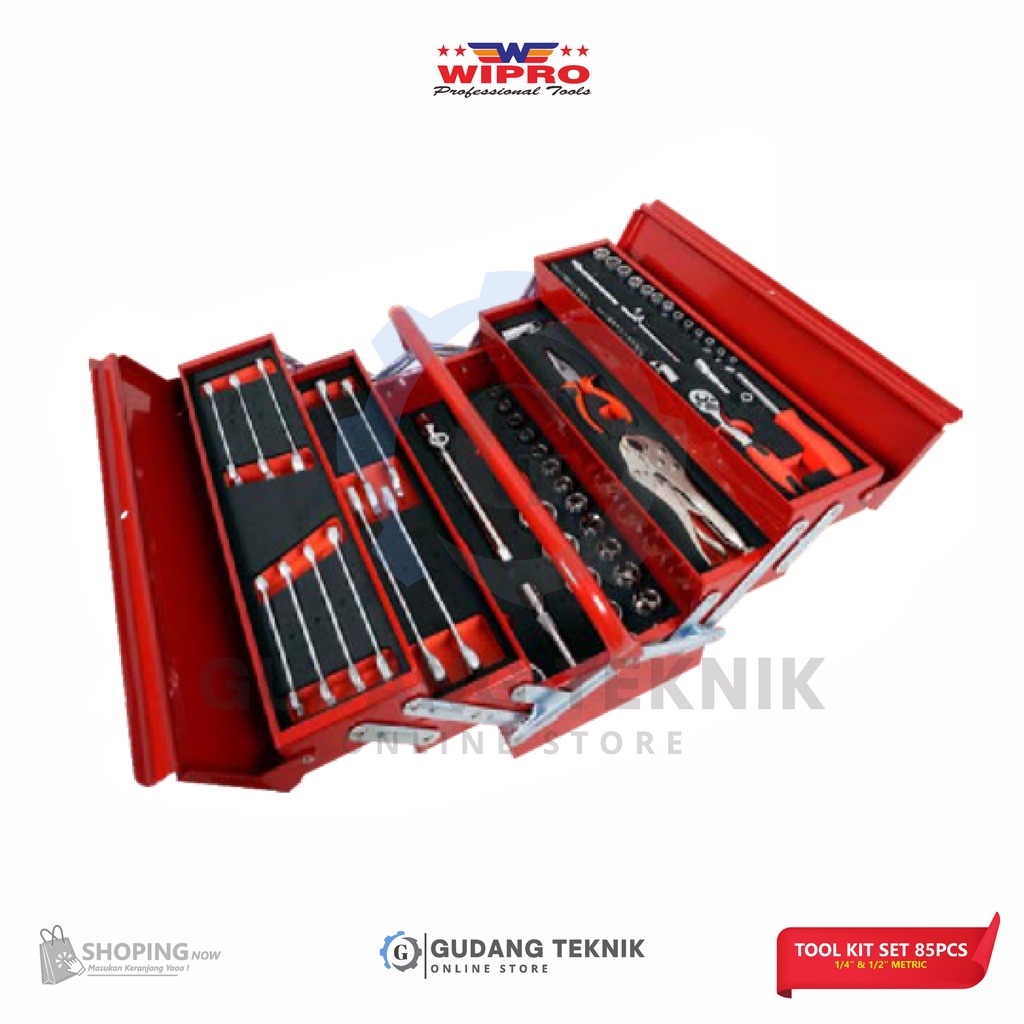 Jual Tool Kit Kunci Set 85pcs WIPRO TS-086 6PT / Tool Kit Sock Sok Set ...