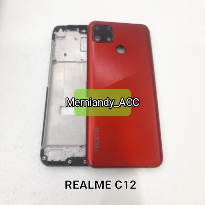 Jual Cessing Hausing Fullset Frame Lcd Realme C12 Backdoor + Frame ...