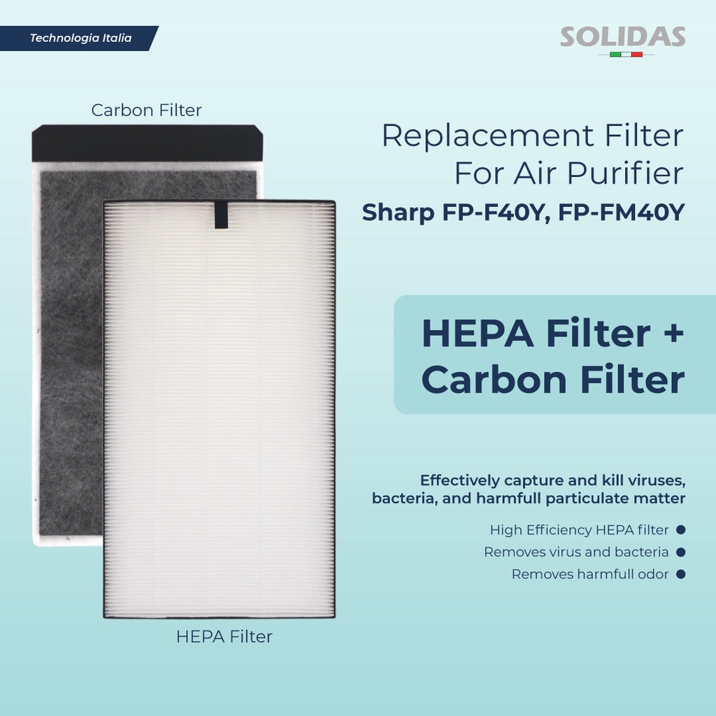 Jual Solidas - Replacement Filter Air Purifier Sharp (FZ-F40SFE) / HEPA ...